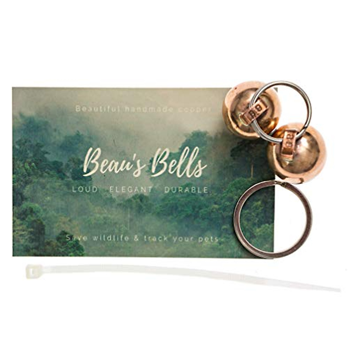 Beau's Bells 2 Extra Loud Cat & Dog Bells | Pet Tracker | Save Birds & Wildlife | Luxury Handmade Copper (Small)