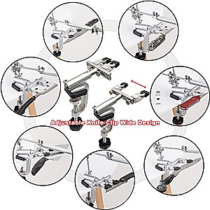RUIXIN PRO RX-009 Professional Knife Sharpener System with 10 Whetstones, 360° Rotation Flip Design, Fixed Angle Stainless Steel Kitchen Chef Knife Sharpening Kit Fine Grinding Polishing Tool