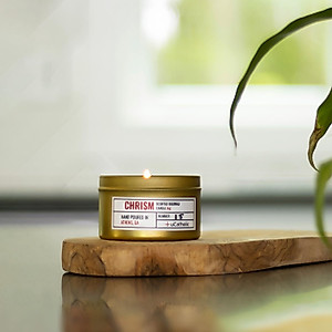 Catholic Chrism Beeswax Candle | Pure Chrism Essence | Pure Beeswax | Hand Poured in The USA | Wood Wick Highly Scented and Long Lasting (Chrism, 4oz)…