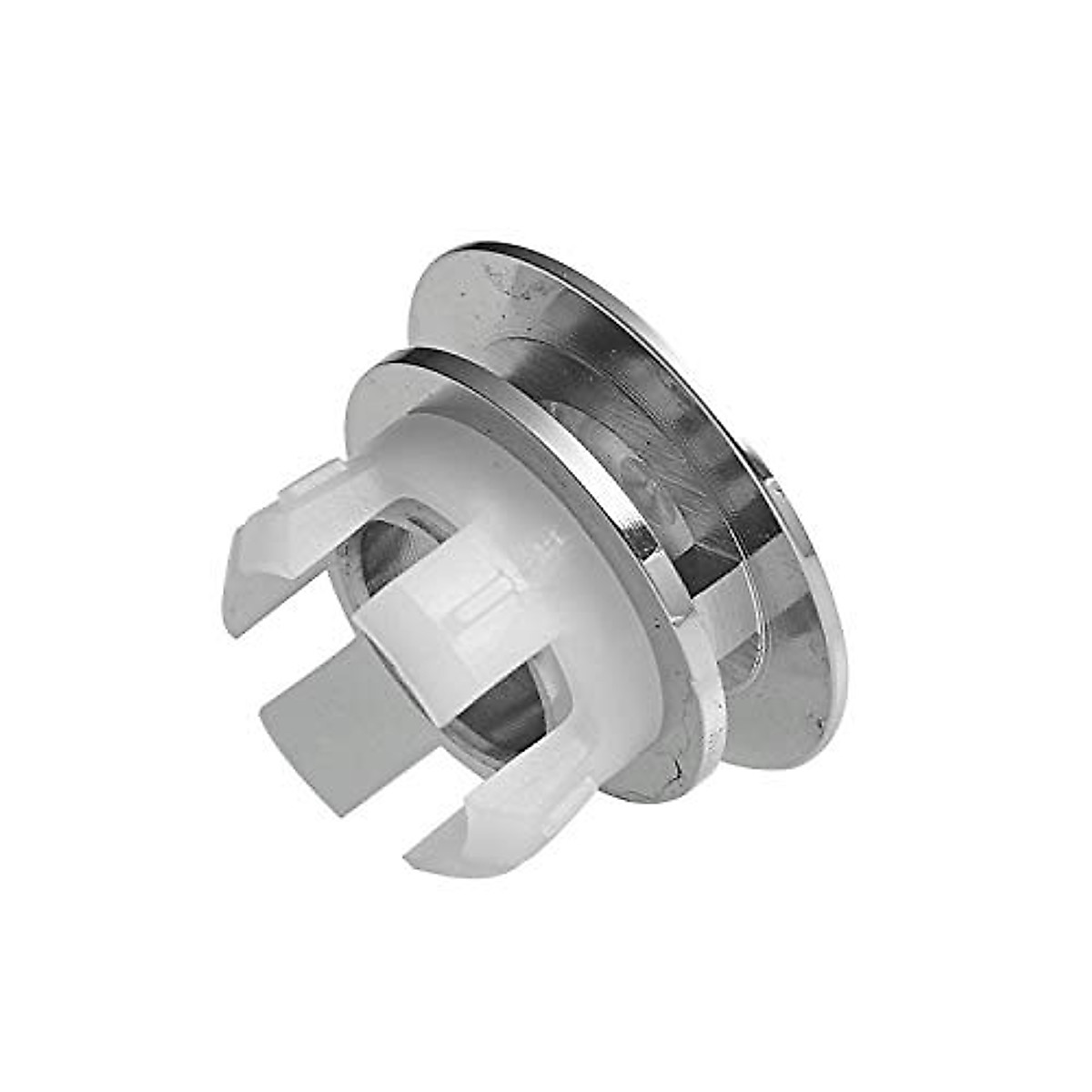 Sink Basin Trim Overflow Cover Brushed Nickel Brass Insert in Hole Round Caps