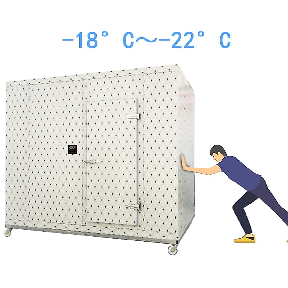 Kolice Commercial Portable Cold Room Freezer Room Fruit Keep Fresh Refrigerators-4 Wheels Included,15 Cubic Meters,Temperature:-8℉, Size:138"x79"x98",All-In-One Design