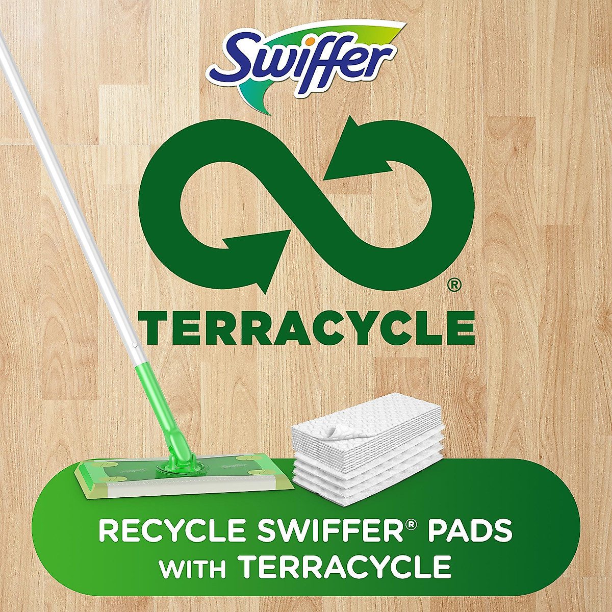 Swiffer Sweeper Dry Sweeping Pad Refills, Hardwood Floor Mop Cleaner Cloth Refill, Gain Scent, 32 Count