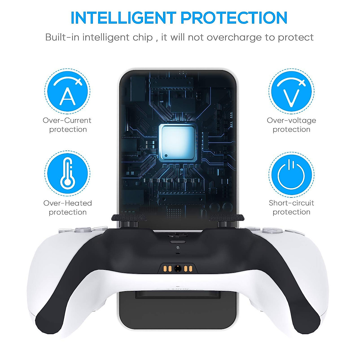 FASTSNAIL Charging Dock for PS5 Controller, Charging Station Charger Stand for PS5 Wireless Controller with Type-C Charging Cable