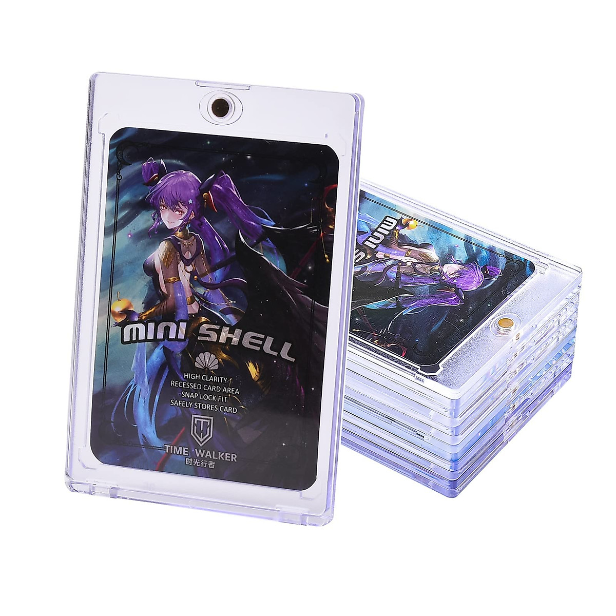 UTCTBC 35 PT Strong Magnetic Cards Sleeves 6 Card Brick + 1 Display Stand Clear Soft Pro Card Holder Fit Standard Trading Cards, Sports Cards,