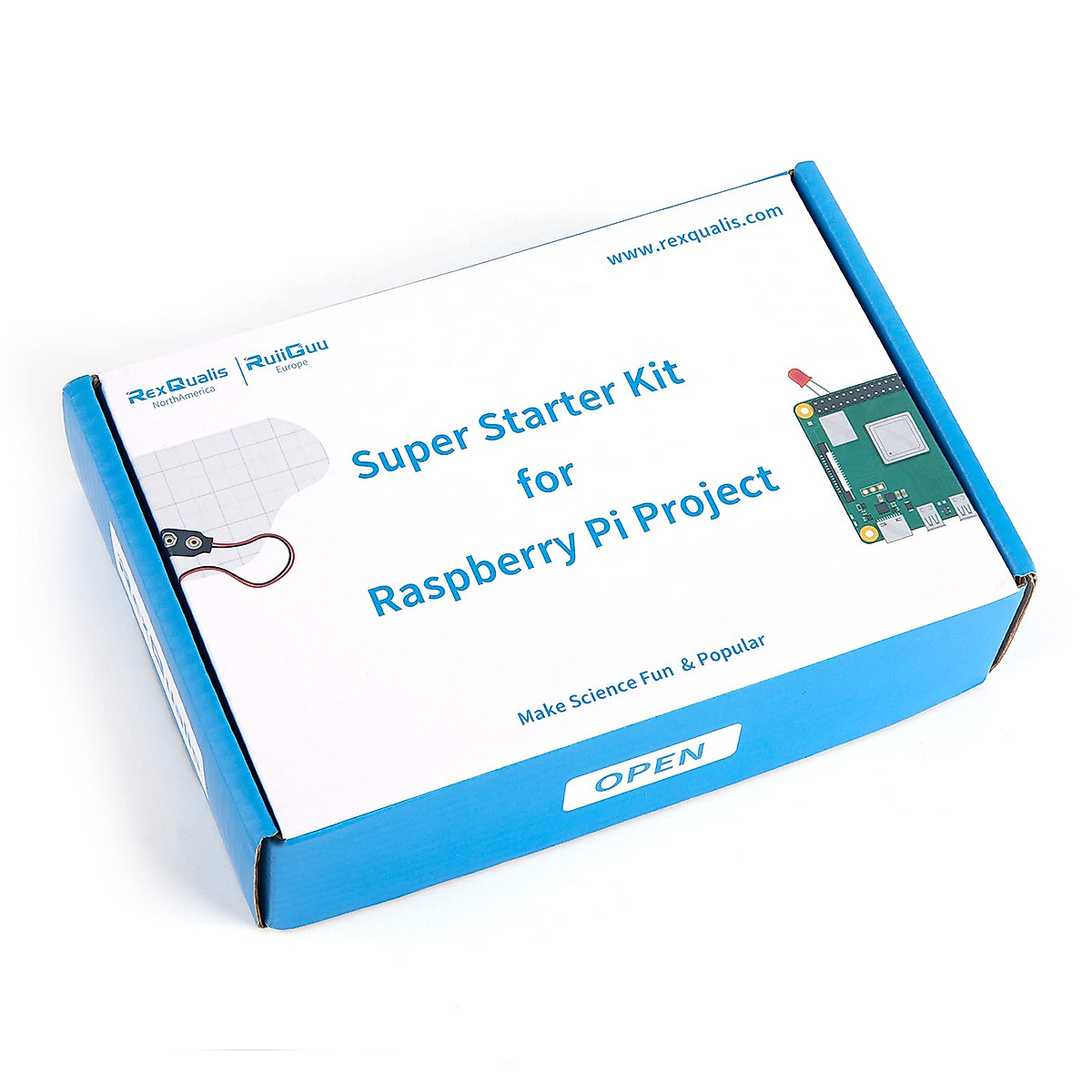 REXQualis Super Starter Kit for Raspberry Pi 4 B 3 B+ with Detailed Tutorials, Support Python C,Learn Electronics and Programming for Raspberry Pi Beginners