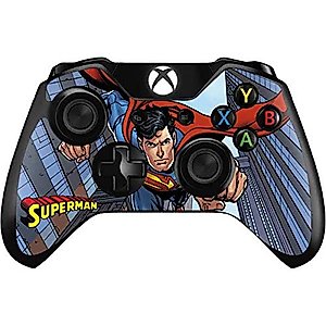 Skinit Decal Gaming Skin compatible with Xbox One Controller - Officially Licensed Warner Bros Superman Flying Design