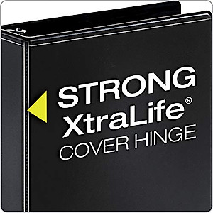 Cardinal Performer 3-Ring Binders, 3", Non-Locking Slant-D Rings, 725-Sheet Capacity, ClearVue Presentation, Non-Stick, PVC-Free, Black, 4-Pack (27601)