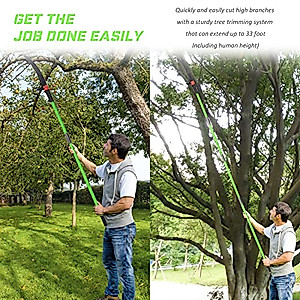 MEFBANT Pole Saws for Tree Trimming 26 feet Tree Trimmer Long handle, Tree Pruner Manual Pole saws for Tree Trimming, knives with Storage Pocket, Black (gzj005)