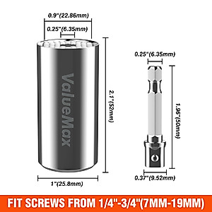 VALUEMAX 4 PCS Super Universal Socket Tools Gifts for Men, Christmas Stocking Stuffers for Father, Birthday Gifts, Cool Stuff Gadgets for Dad, Boyfriend, Power Drill Adapter (7-19 MM)