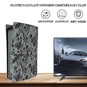 Digital Edition Face Plate Cover Shell for PS5 Console FacePlate, Playstation 5 Accessories Protective Replacement Panels (Gray Camouflage)