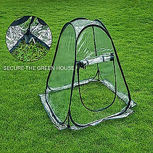 Portable Pop-up Greenhouse Gardening Flowerpot Cover Small Foldable PVC Shelter Grow House Backyard Garden Tent for Gardening Indoor Outdoor, 27"x27"x31"