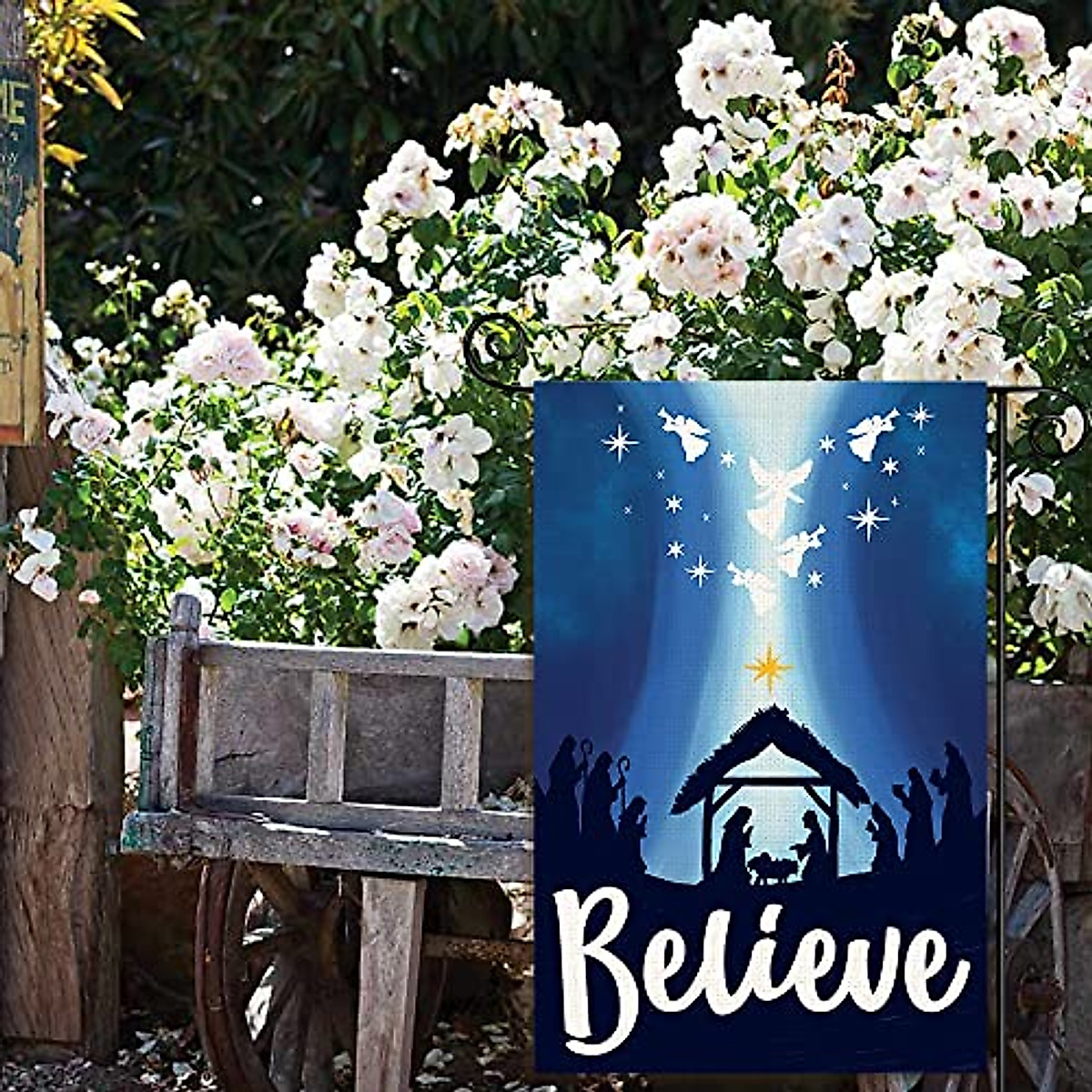 BEZKS Good Friday Garden Flag,Best Choice Believe for Outside 12x18 Double Sided - Religious Yard Decor Christian Farmhouse Holiday Decorations,Spring Floral Garden Flags (FC12)