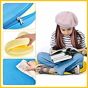 Marsui 8 Pcs 16 Inch Round Floor Cushions Flexible Seating Cushions 3.2 Inch Thicked Soft Foam Circle Seats Round Floor Seating Assorted Colored Floor Cushion for Kids, Adults, School, Office, Home