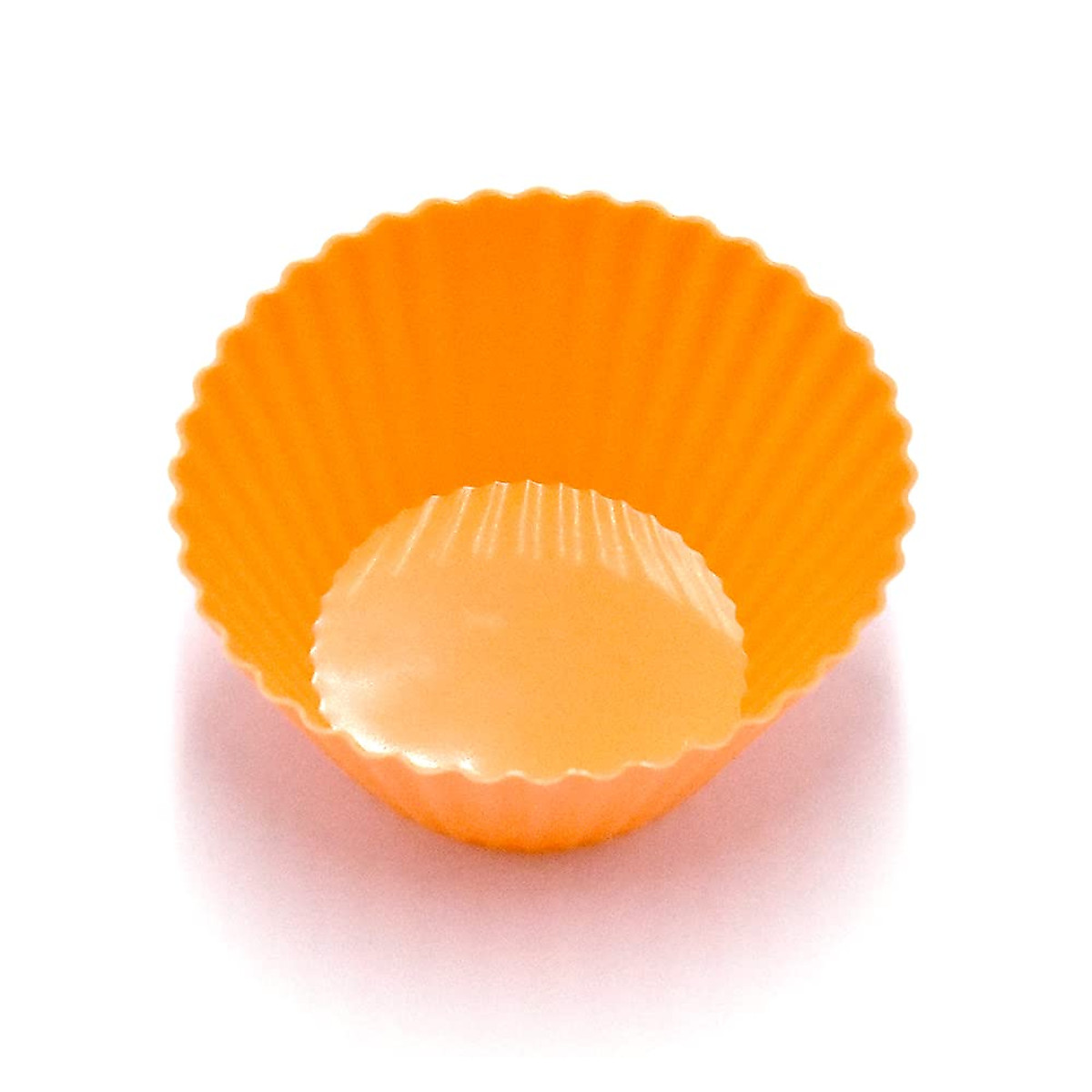 12PCS Silicone Mini Reusable Muffin Baking Cup Small Cupcake Holders Random Color Silicone Cupcake Liners Pastry Dessert Cups Nonstick Liner Molds for Making Muffin Chocolate Bread(Round)