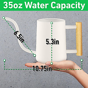 Indoor Watering Can with Long Spout - 35oz White Watering Can for Indoor Plants - Cute Watering Can Indoor - Small Watering Can for Indoor Plants - Indoor Plant Watering Can - Houseplant Watering Can