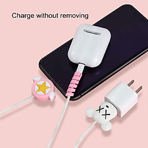 Cute Cable Protector, 8 Pack USB Charger Protector for iPhone iPad Cable, Animal Bite Charging Protector and Cord Holder, Charger Cable Saver Phone Accessory Cable Buddies (8Pack)