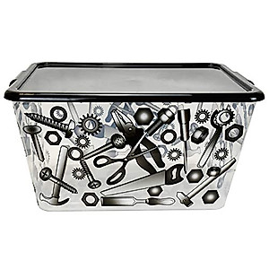 KOOMADE 58 QT Stackable Plastic Storage Bins with Lids, 4-Pack Large Clear Storage Bins for Organizing Garage Closet, Durable Nestable Containers, Made in USA