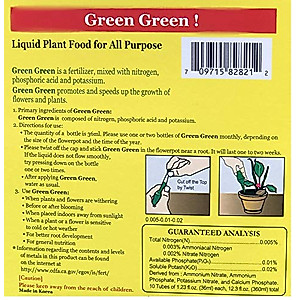 5 Bottles Green Green Plant Food Lucky Bamboo Food (36ml/bottle)