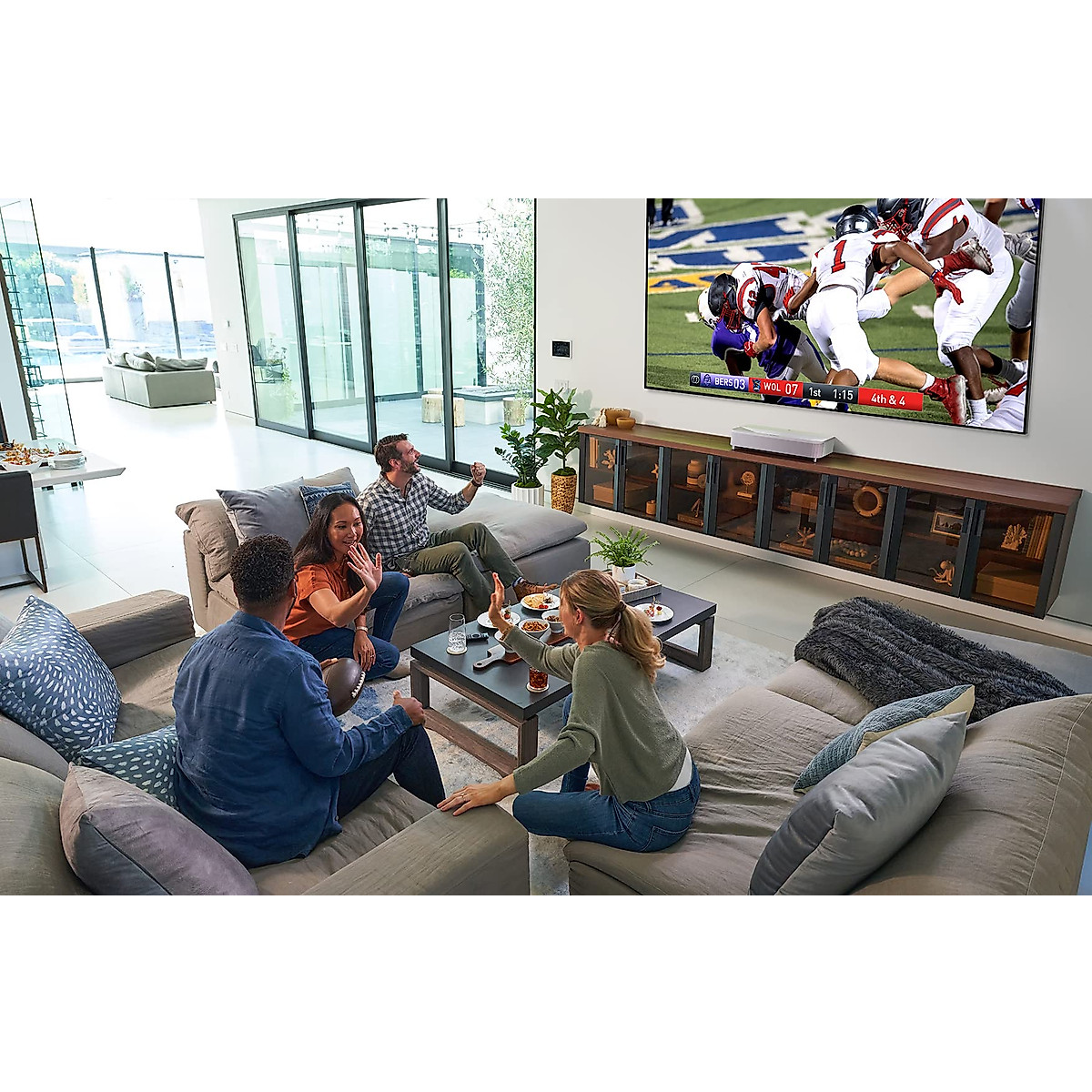 2022 New Upgrade Epson EpiqVision Ultra LS800 Ultra Short Throw 3-Chip 3LCD Smart Streaming Laser Projector, 4,000 Lumens, 4K PRO-UHD, HDR, 150", Android TV, 2.1ch Yamaha Built-in Speakers - White