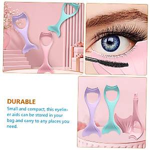 FRCOLOR 3pcs Mascara Brush Silicone Eyeliner Applicator Eyelash Drawing Tool Pink Tools Lash Separator Eyeliner Guide Template Women Eyeliner Stencils Girl Eye Make up Tools Make up Aids