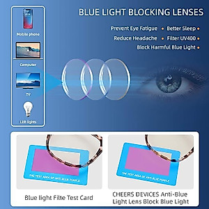 WINTOO Anti Blue Light Glasses for Women Men -5 Pair Blue Light Blocking Glasses, UV400 Anti-Glare Computer Glasses Women, Blue Light Reading Glasses for Women for Gaming TV Phone Screen Square Frame