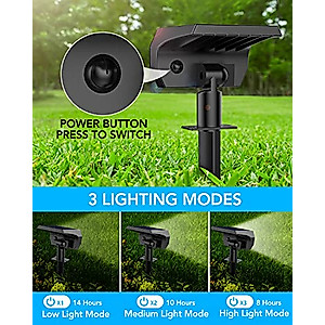 Kaxiida Solar Lights Outdoor Waterproof, 56 LED Solar Garden Pathway Lights, 3 Lighting Modes Solar Powered Landscape Lights Wall Lights in One- White, 6 Pack