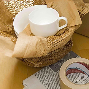 Wrapping Paper Packaging Paper Honeycomb Cushioning Wrap Paper,Kraft Packing Paper Honeycomb Wrap Roll Bubble Alternative Shipping Moving Packing Paper Gift Wrapping Paper (Kraft)