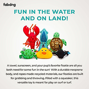 fabdog Floaties Dog Toys - Squeaky Floating Water Toys for All Breeds - Cute & Durable Duck Puppy Toys - Fun Nylon Squeak Toy Made with Recycled Materials | Whale