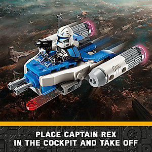 LEGO Star Wars: The Clone Wars Captain Rex Y-Wing Microfighter Building Set, Collectible Star Wars Y-Wing Toy for Kids with Captain Rex Minifigure, Star Wars Gift for Boys & Girls Ages 6 and Up, 75391