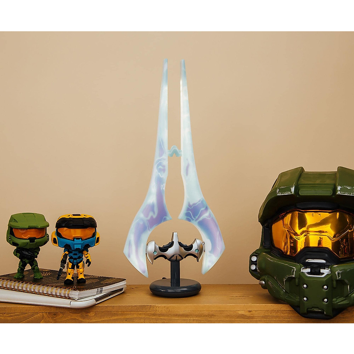 Ukonic Halo Light-Up Covenant Energy Sword Collectible Desktop Lamp With LED Light | Video Game-Themed Room Essentials | Bedside Table Lamp, Home Decor Accessories | 14 Inches Tall