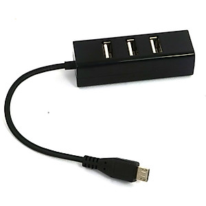 LoveRPi MicroUSB to USB 4 Port Black OTG Hub for Raspberry Pi Zero