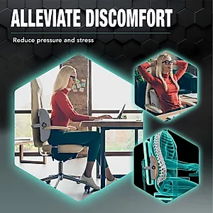 Samsonite SA5244 Ergonomic Lumbar Support Pillow Helps Relieve Lower Back Pain 100% Pure Memory Foam Improves Posture Fits Most Seats Breathable Mesh Washable Cover Adjustable Strap