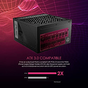 MSI MPG A1000G PCIE 5 & ATX 3.0 Gaming Power Supply - Full Modular - 80 Plus Gold Certified 1000W - 100% Japanese 105°C Capacitors - Compact Size - ATX PSU