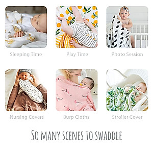 Softan Swaddle Blanket, Muslin Swaddle Blanket for Boys & Girls, 47X47In Muslin Swaddle Receiving Blanket for Newborn, Baby Muslin Swaddle Blanket Soft Silky & Breathable, 4 Pack