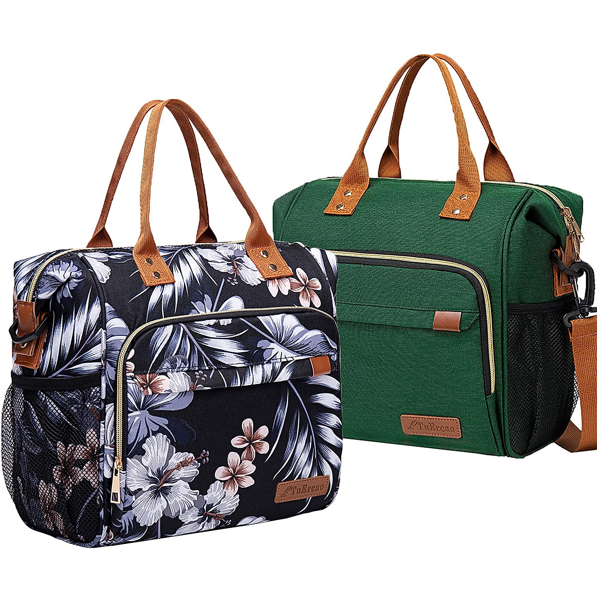 TuErCao Insulated Lunch Bag Women - Freezable Leakproof Mens Lunch Box for Work Office School - Reusable Adult Lunch Tote Bag Portable Waterproof Soft Side Cooler Bag for Travel Beach Picnic Camping