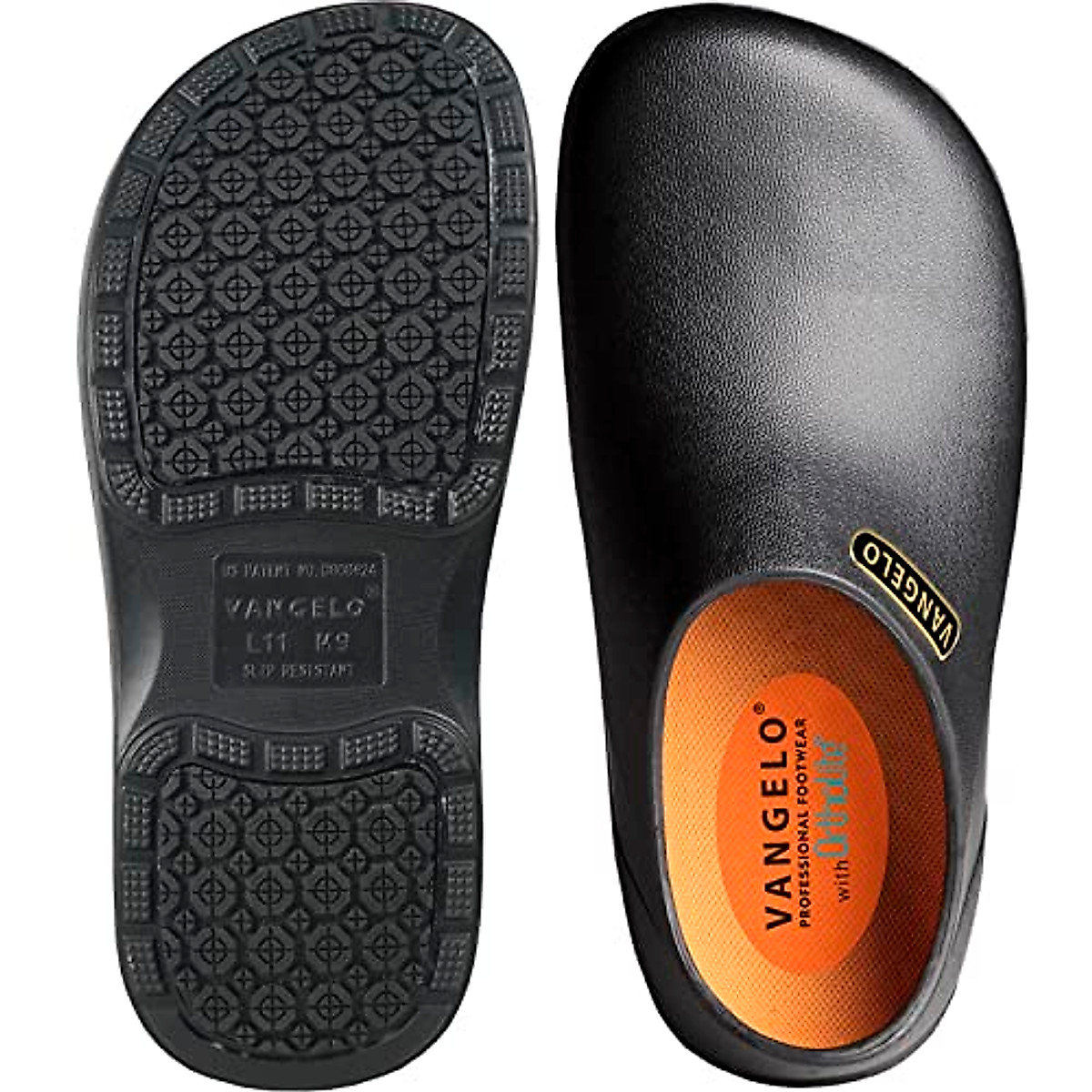 VANGELO Professional Slip Resistant Clog Men Work Shoe Nurse Shoe Chef Shoe Carlisle Black Men Size 15 Women Size 17