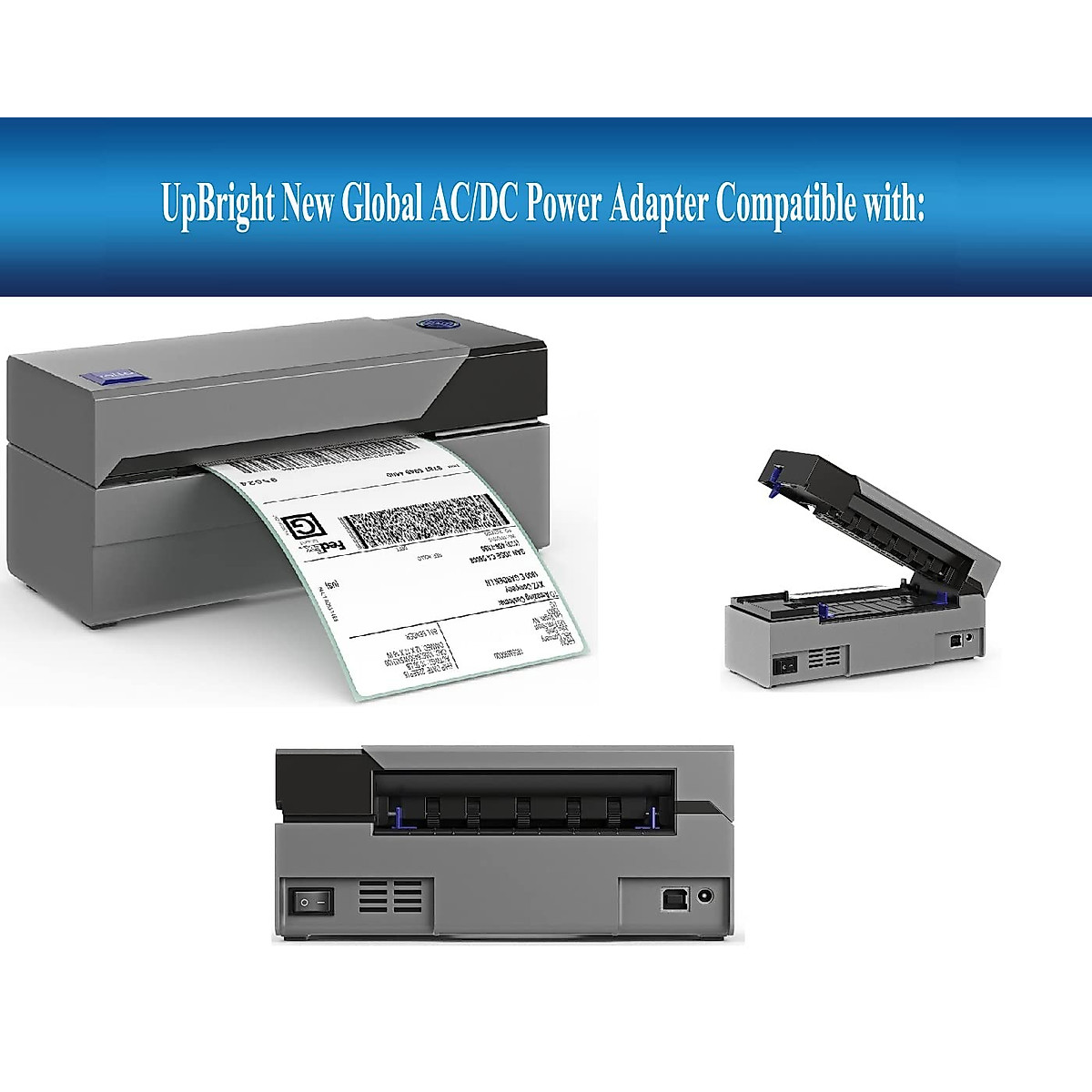 UpBright 24V AC/DC Adapter Compatible with Rollo X1038 Rollo-QR Logistics Label Printer Commercial Grade Direct Thermal High Speed Barcode GVE GM51-240200-F 24VDC 2A Power Supply Cord Battery Charger