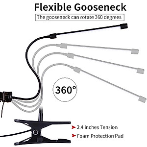 MINEGROW Book Light for Reading in Bed,Desk Light,Eye-Friendly and 3 Colors Desk Lamp with Clamp,Adjustable Goose Neck&Brightness,Desk Lamps for Home Office