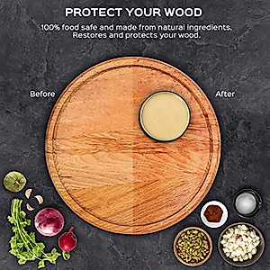 Wood Cutting Board & Butcher Block Conditioner & Finishing Wax | 100% Natural Food Grade & Food Safe | No Beeswax & No Mineral Oil | 100% Plant-Based & Certified Vegan