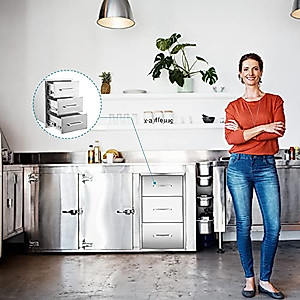 TELAM Stainless Steel Combined Drawer Cabinet 14 W x 21 H x 23 D Outdoor Kitchen Drawer Combo Stainless Steel Combination Cabinet 14 W x 21 H x 23 D Perfect for Outdoor Kitchen BBQ Island