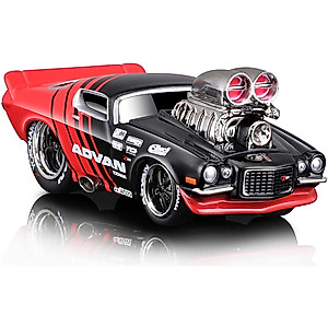 1971 Chevy Camaro Red and Black 1/64 Diecast Model Car by Muscle Machines 15554