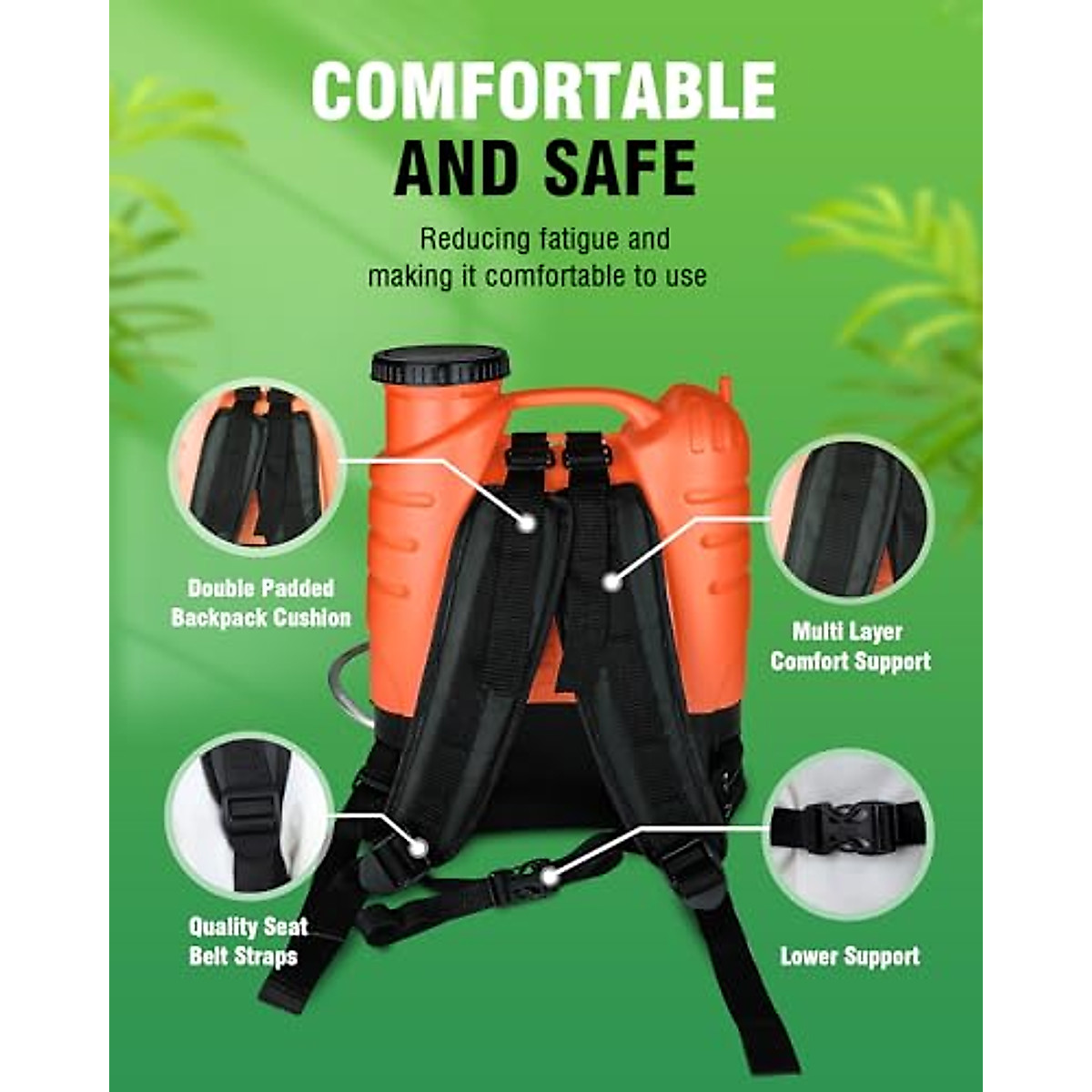 WOEKBON 4 Gallon Battery Powered Backpack Sprayer Electric Garden Pump Sprayer with Lithium Battery for Long Time Spray Brass Telescope Wand and Multiple Nozzles for Spraying Cleaning。