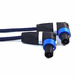 WJSTN-19 1/4 TS Female to Right Angle Speakon Speaker Audio Cable Right Angle Speakon To6.35 mm（Female） Mono Jack Adapter，1/4" to Twist Lock Right Angle Speak-on Cord -2 Pack (6IN)