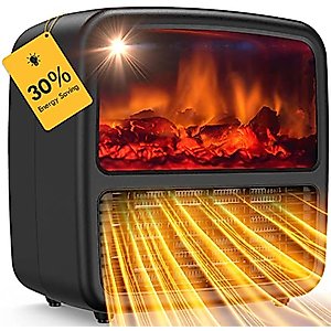 COSYAIREY Space Heater Fireplace, Energy Efficient Space Heater Dynamic Flame Effect, 30% Energy Saving,1s Fast Heating Electric Space Heaters for Indoor Use, Electric Space Heater Tip-Over Protection