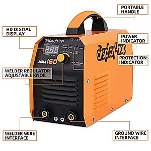display4top MMA Stick Welder, 160A ARC Welder Machine IGBT Digital Display LCD Hot Start Inverter DC Stick Welder, 110/220V Dual Voltage Portable Welding Machine