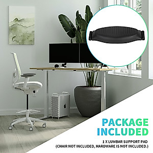 ECOTRIC Lumbar Support Pad Compatible with Herman Miller Classic Aeron Chair Size B, Home Office Seating Support Pad - Graphite/Black