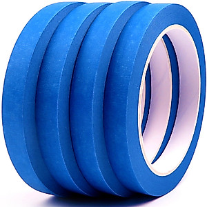 DOAY Blue Painters Tape 1/2 Inches x 30 Yards - Multi Surface Use - 120 Yards Total - 4 Rolls