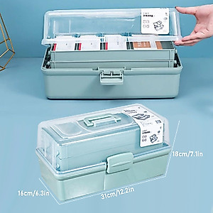 Chistepper 3-Layers Multipurpose Plastic Storage Box Craft Storage Box Paint Storage Organizer Paint Brush Holder 2-Tray Art Supply Box Craft Paint Storage Craft Paint Storage for Painting Supplies