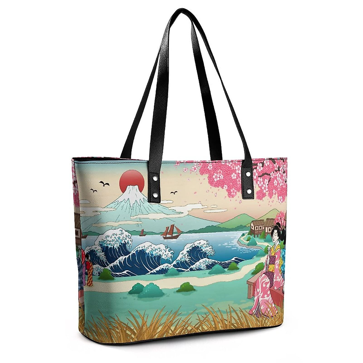 Womens Handbag Japanese Girl Leather Tote Bag Top Handle Satchel Bags For Lady