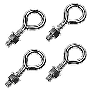 US Cargo Control 1/4" x 1" Stainless Steel Type 316 Non-Welded Eye Bolt - 4 Pack